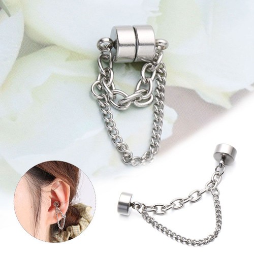 Stud Fake Earrings Magnetic Chain Earrings Without Piercing Without Ear ...
