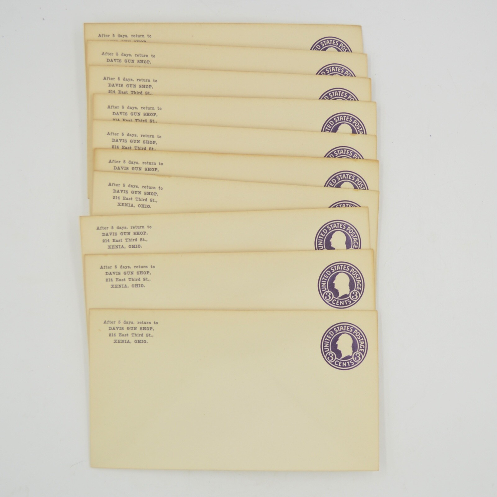10 Vintage US Postage Unused 3 Cent Embossed Stamp Envelopes | eBay