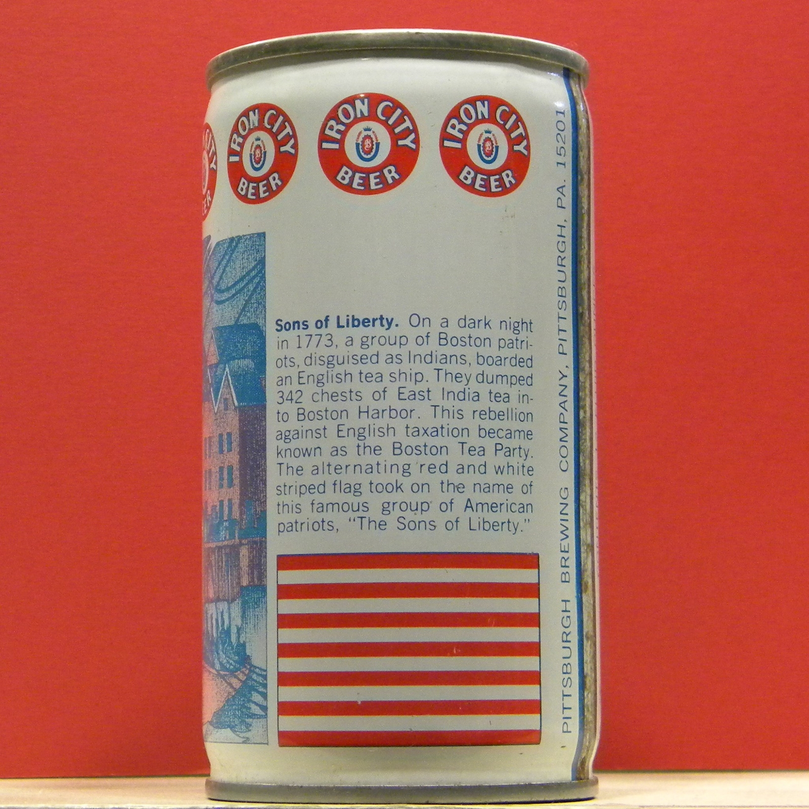 Iron City Beer Sons Of Liberty Flag Steel Can Pittsburgh Brewing ...