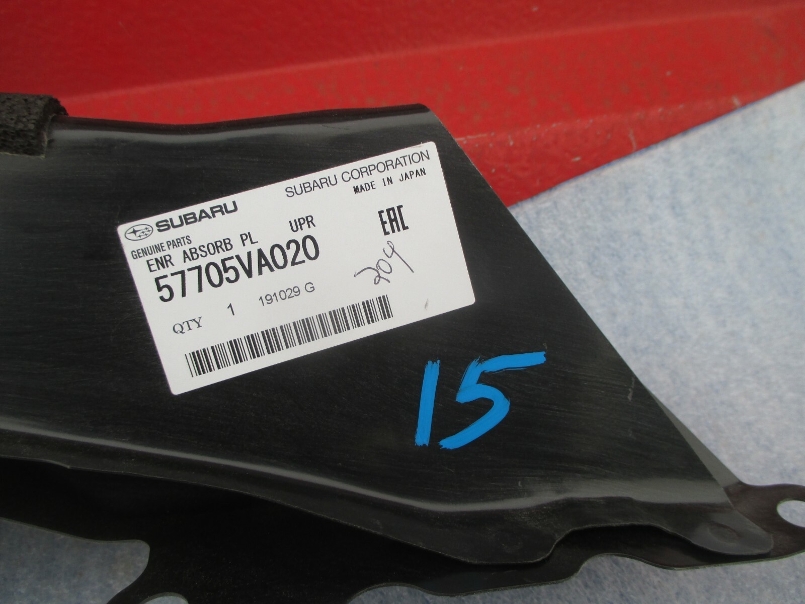 OEM 2015-2018 Subaru WRX STI Front Bumper Upper Energy Absorber Bar ...