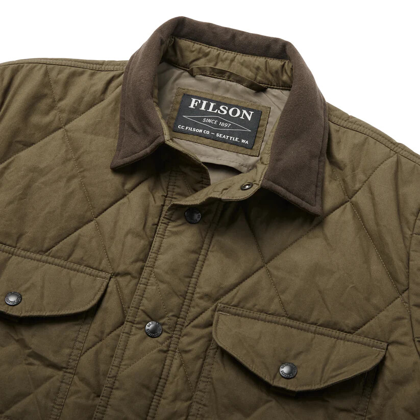 Filson Hyder Quilted Jac Shirt 20019390 Marsh Olive CC Otter Jacket ...