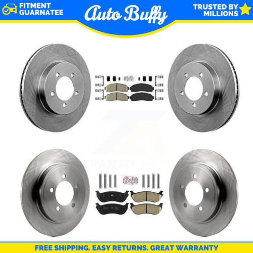 Front Rear Integrally Molded Pad Disc Brake Rotors Kit For Ford ...