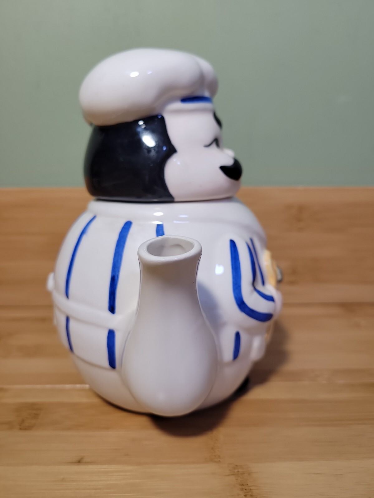 Vintage Mann Thailand Ceramic Teapot Chef With Fish And Wooden Spoon ...