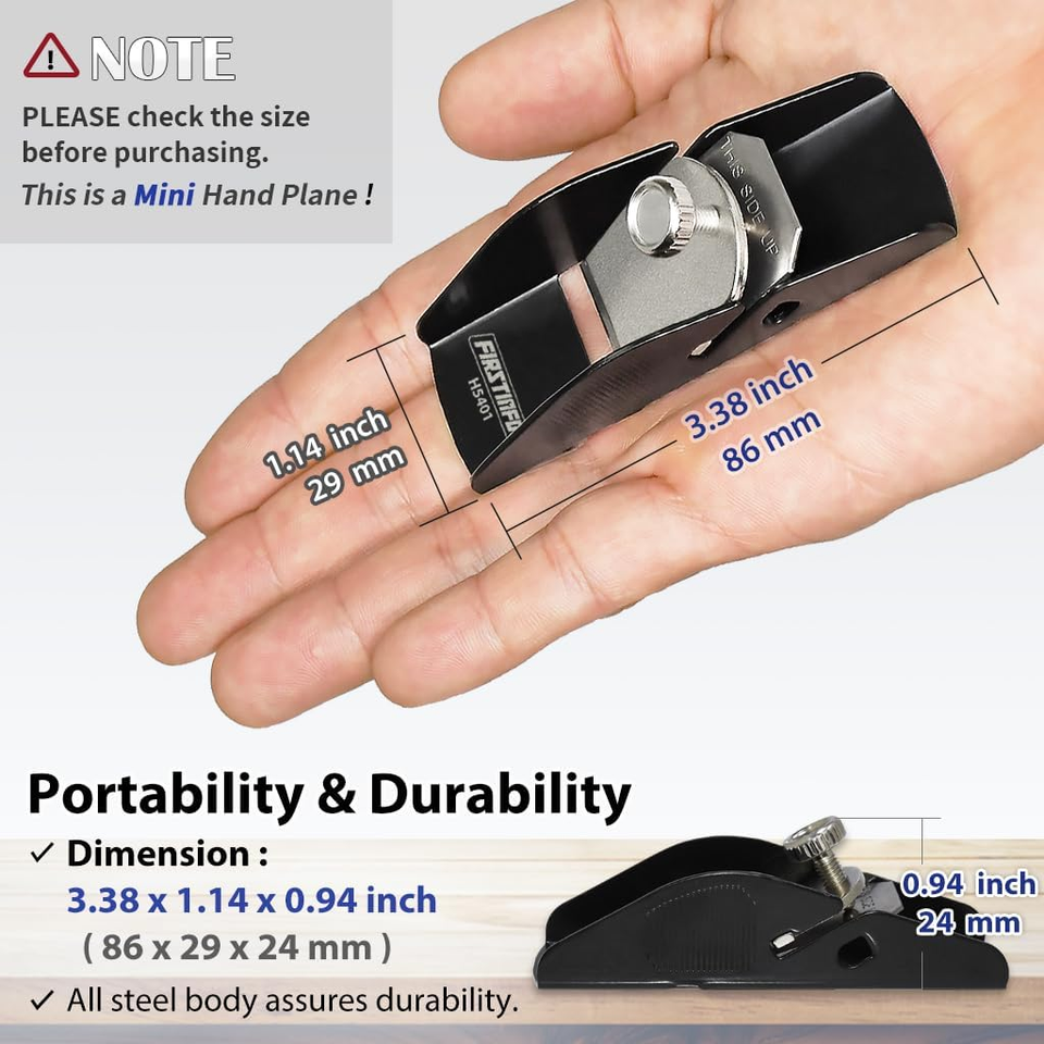 FIRSTINFO H5401 Mini Hand Plane Small Lightweight Steel Body Trimming ...