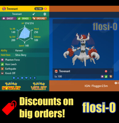 6IV Shiny Trevenant Pokemon Scarlet and Violet | eBay