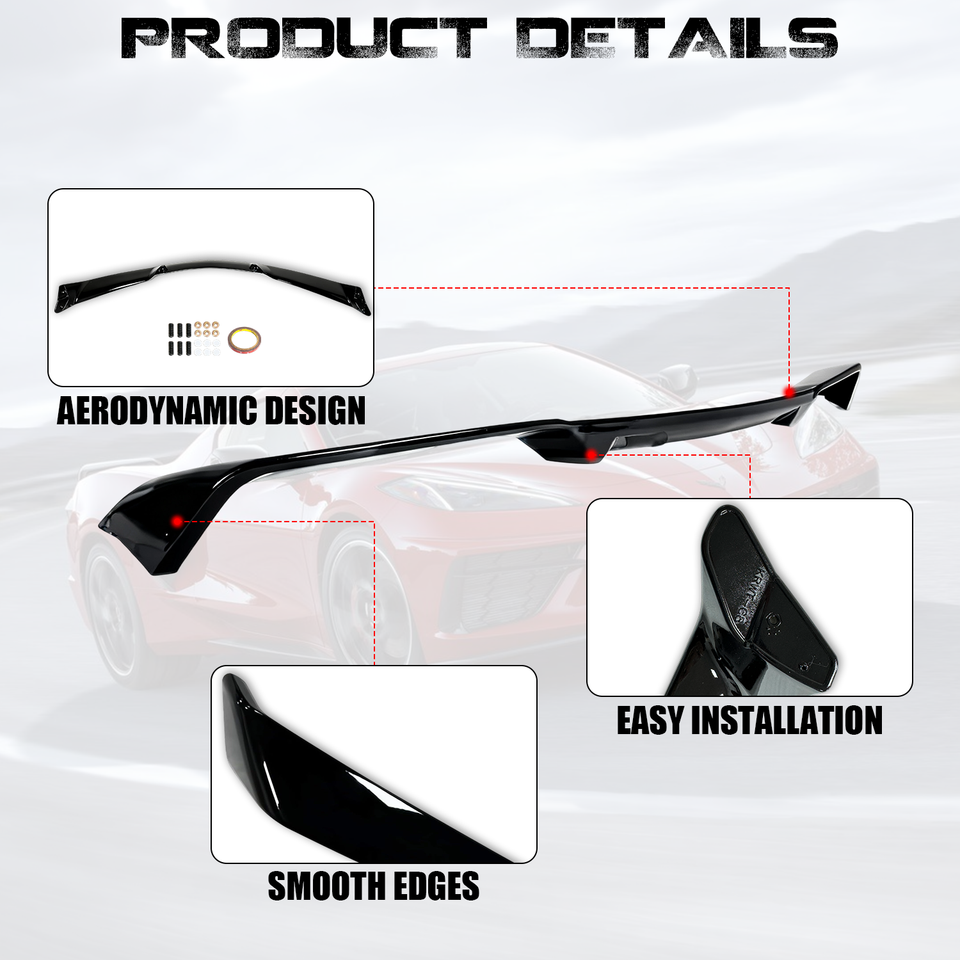Z51 Style Rear Trunk Spoiler Wing Painted Glossy Black For 2020-2025 ...
