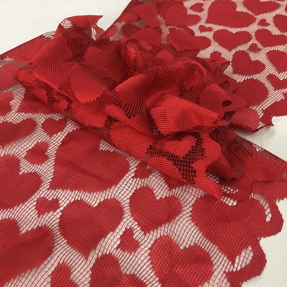 14x72 Inch Red Heart Pattern Table Runner Festive Valentine's Day Table ...