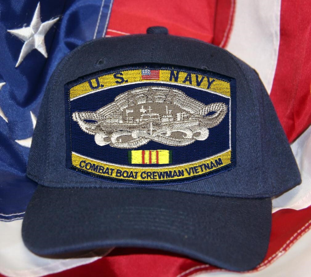 COMBATANT BOAT CREWMAN VIETNAM WAR HAT PATCH CAP US NAVY VETERAN USN ...