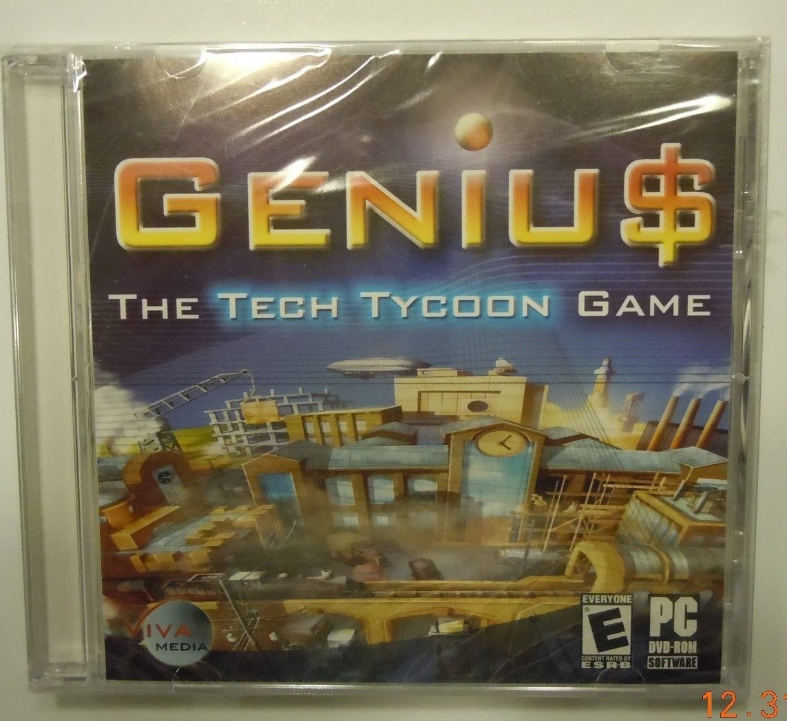 NEW Geniu$ Genius The Tech Tycoon Game PC Factory Sealed 2008 FUN!! Reg ...