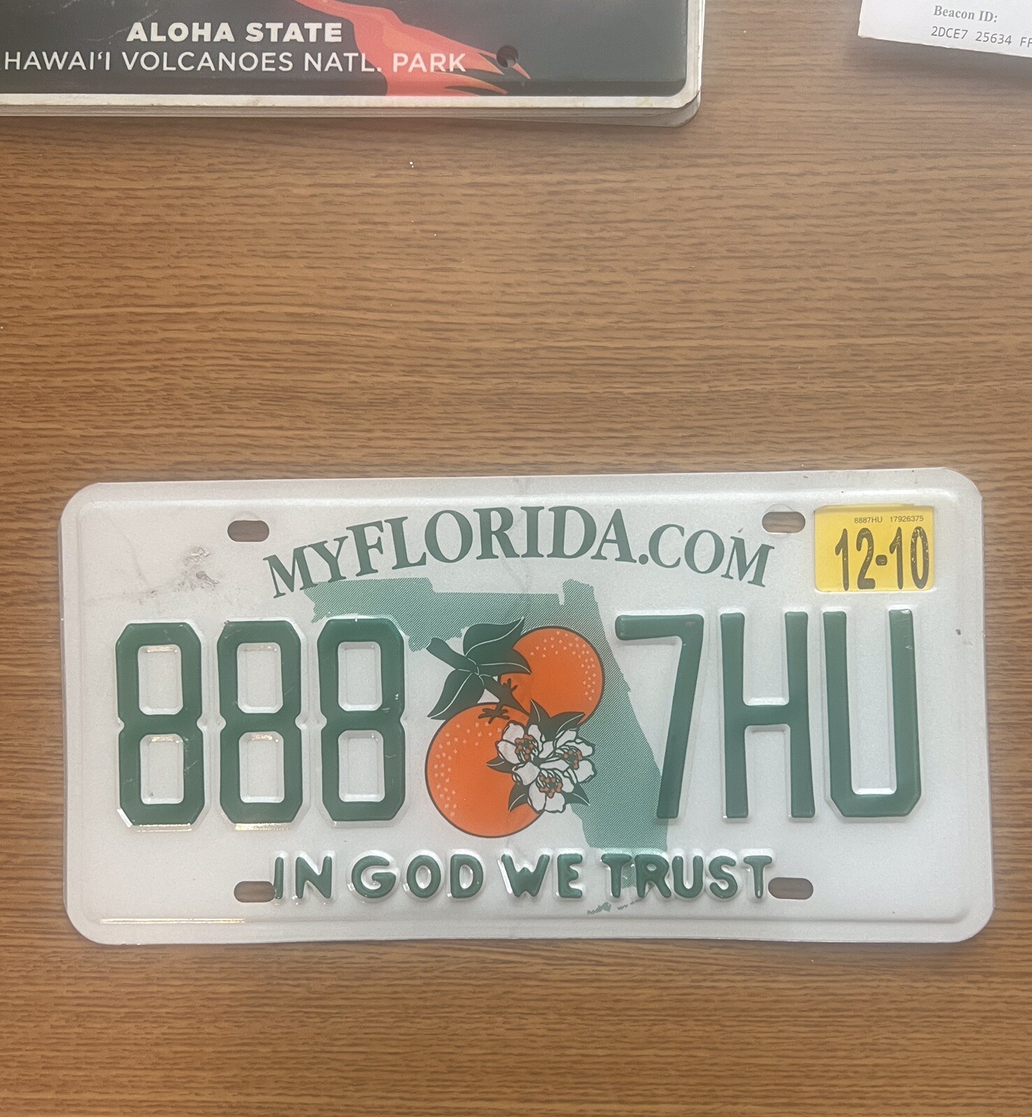 RARE FLORIDA REPEATING DIGITS LICENSE PLATE “888 7HU" | eBay