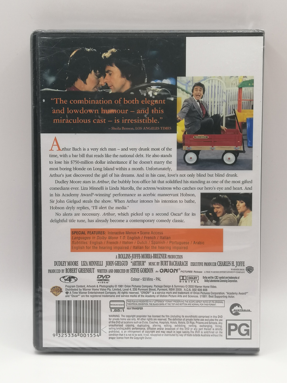Arthur (1981) DVD R4 New & Sealed Dudley Moore Liza Minnelli Romance ...