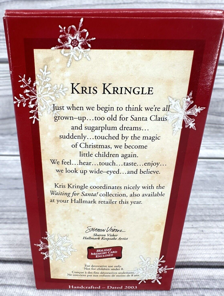 Hallmark Keepsake Ornament 2003 KRIS KRINGLE SANTA CLAUS | eBay