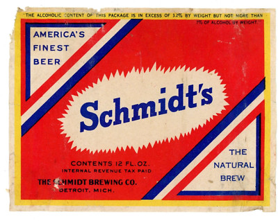 Early Schmidt's Brewing Co. IRTP Vintage Beer Label Original S91E | eBay