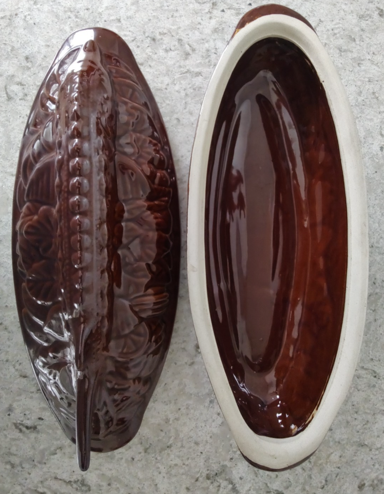 Sturgeon Fish Roaster Clay Bowl with Lid | eBay UK