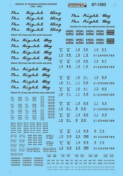 Microscale HO Scale Decals: Central of Georgia Covered Hoppers (1940-63 ...