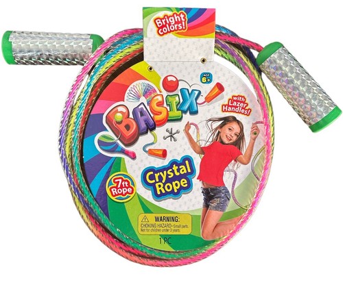 JA-RU Hot Rainbow Crystal Jump Rope Lazer Handles Ages 6+ Outside Fun ...
