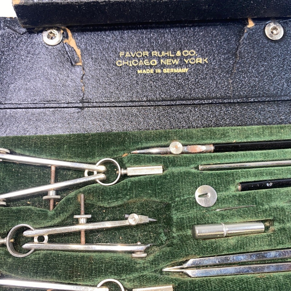 Rare Antique Favor Ruhl & Co Made In Germany Drafting Set | eBay