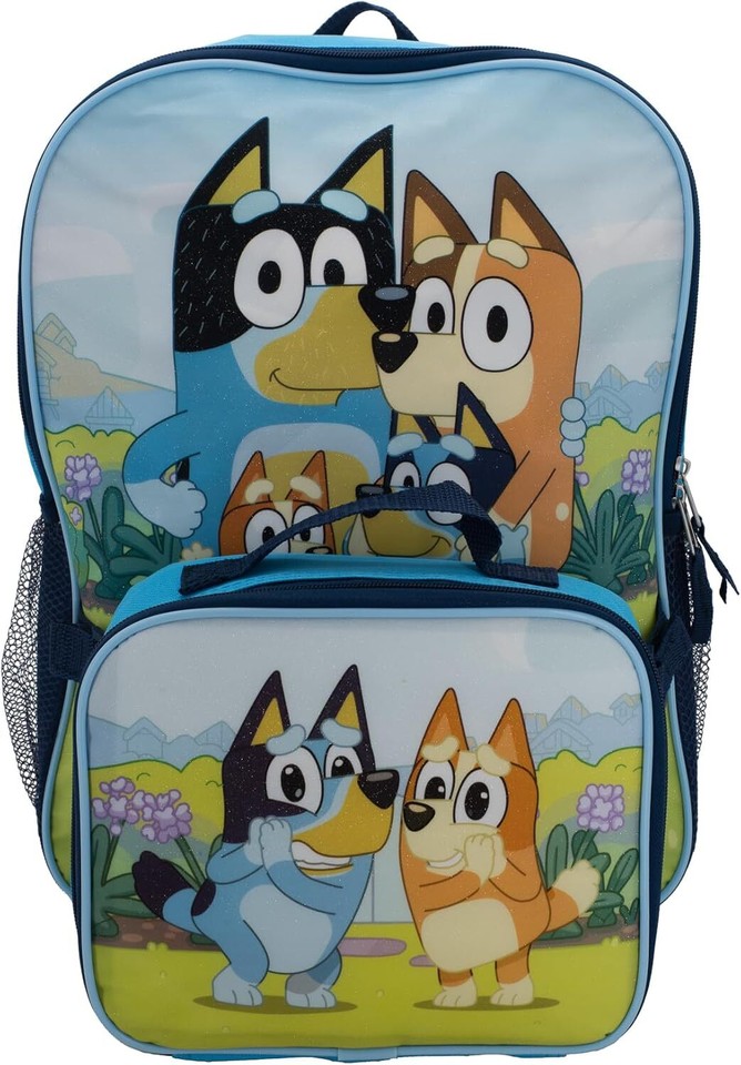 16" Bluey 2 Piece Set Backpack School bag With Lunch Box Pre-school ...