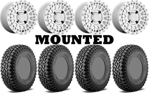 Kit 4 SuperATV Incursion A/T 35x10-15 on Black Rhino Parker Silver ...
