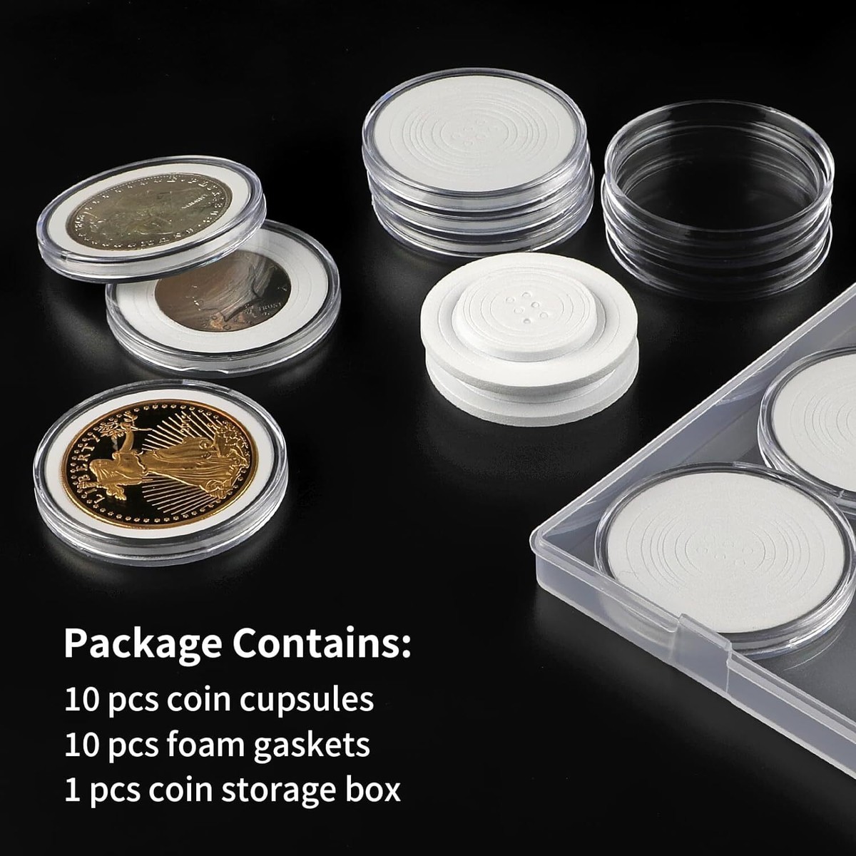 Clear Round Coin Display Containers 20 Pack Uxcell 20 Pcs 38mm Coin ...