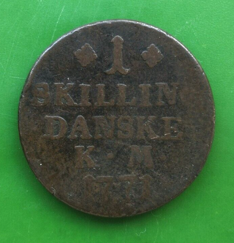 1771 Denmark Copper One Skilling Coin #3366 | eBay UK