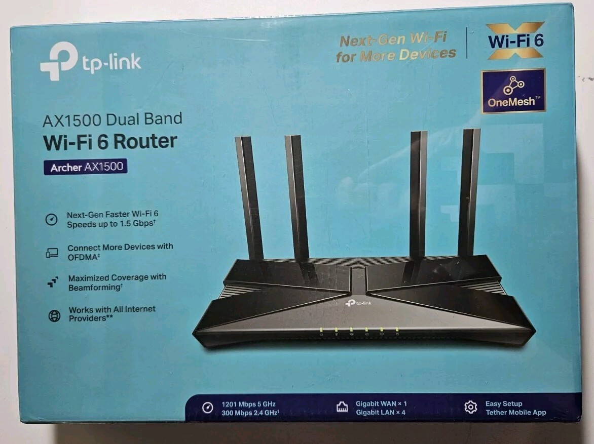 TP-LINK Archer AX1500 1.5 Gbps Wi-Fi 6 Dual-Band Wireless Router ...