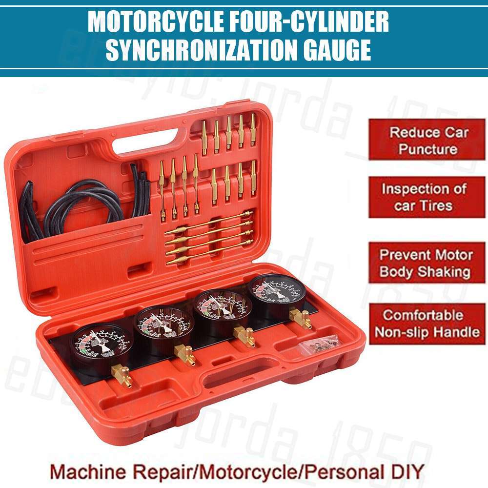 26PCS Vacuum Carburetor Synchronizer Kit Carb Sync Gauge Set Adjustable ...
