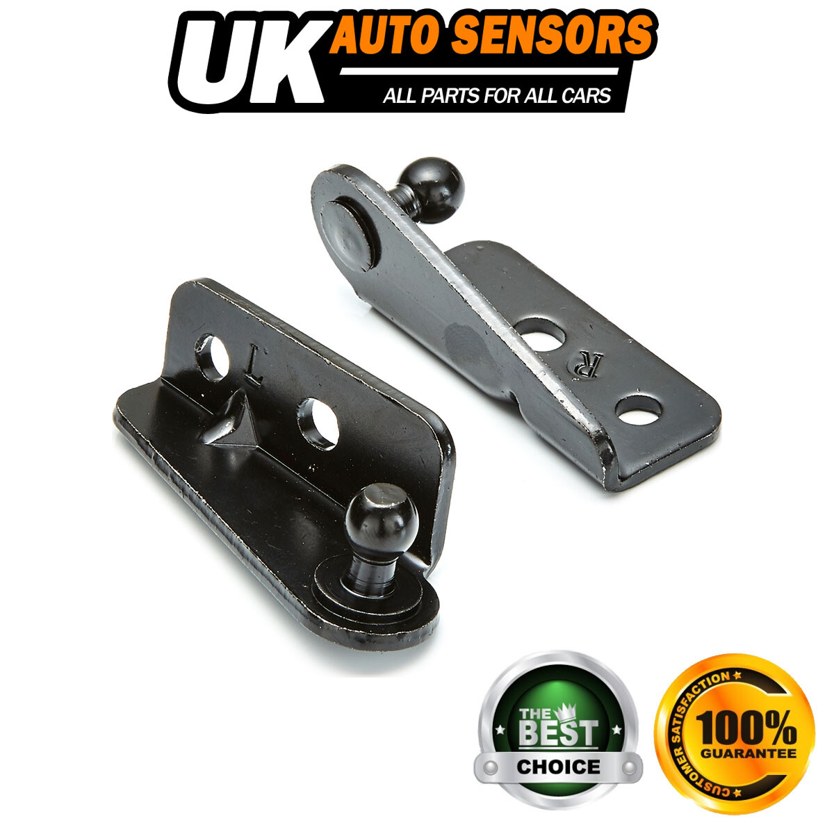 Pair Of Universal Gas Strut End Fittings 10mm Ball Pin Bracket Black ...