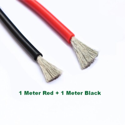 3FT Black Red 12 AWG Gauge Silicone Wire super Flexible Cable For RC ...