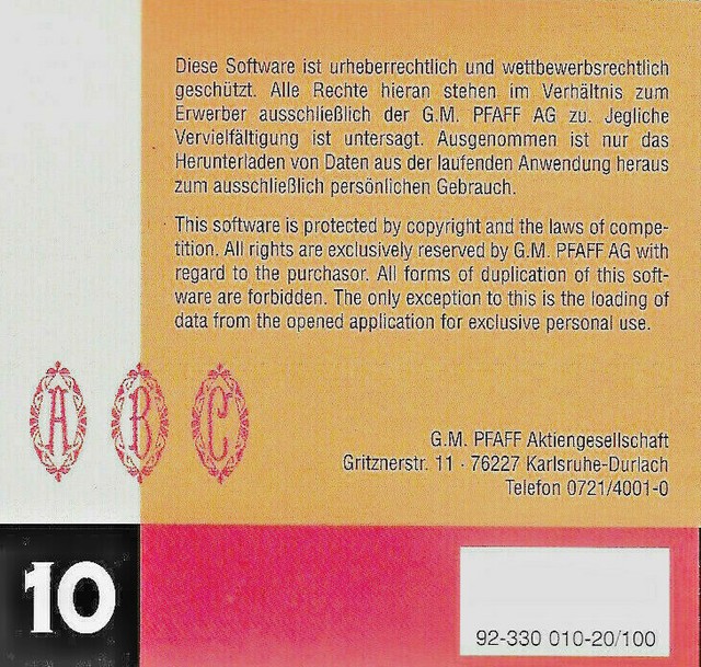 Monogram / Alphabet #10 Creative Memory Card for PFAFF 7570 for sale ...