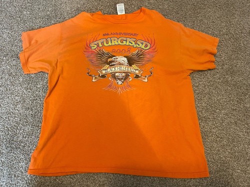 Vintage Sturgis Bike Week 2008 Eagle Tee Orange Size XL Mens T-Shirt | eBay
