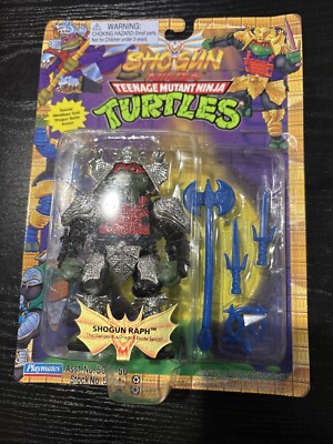 TMNT SHOGUN RAPH 1994 MOC Factory Error Silver Armor / Gold Label Blue ...