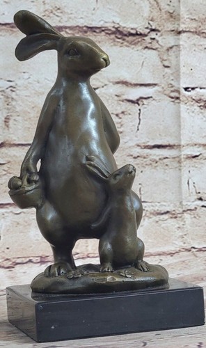 BRONZE BABY JACK RABBIT BUNNY STATUE, INDOOR OUTDOOR GARDEN SCULPTURE ...