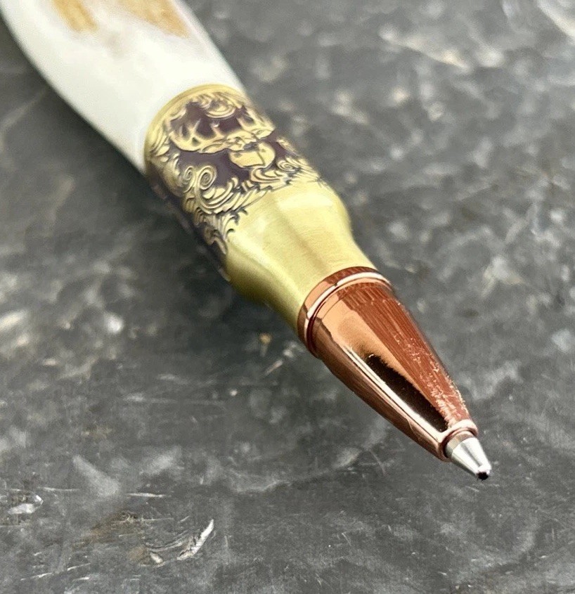 Deer Antler Brass Metal 30 Cal Deer Hunter Bolt Action Bullet Cartridge ...