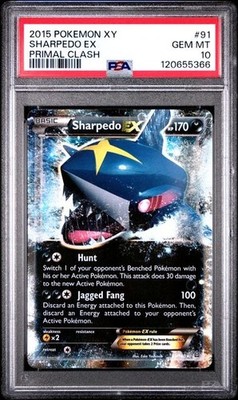 [PSA 10] Sharpedo EX 91/160 Primal Clash Holo Ultra Rare 2015 | eBay
