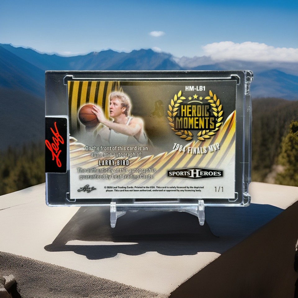 2026 Leaf Larry Bird Auto Heroic Moments Gold Vinyl Superfractor 1/1 ...
