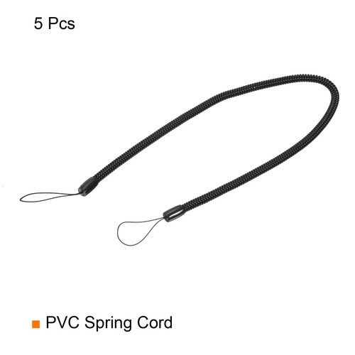 5pcs 16" Plastic Retractable Spring Coil Strap Key Holder Stylus ...
