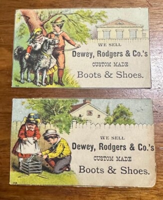 1948 Dewey Rodgers & Co Boots Shoes Litho USA Blotter Trade Card ...