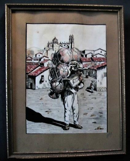ORIGINAL SIGNED TITLE 'JON HELLAND' LA JOLLA ARTIST TAXCO PEN & INK ...