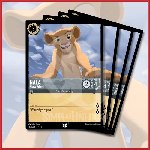 Disney Lorcana TCG: NALA - FIERCE FRIEND x4 Uncommon Into the Inklands ...