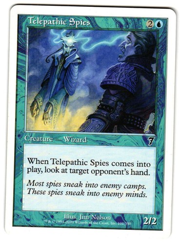 Magic_the_gathering 7th Edition Telepathic Spies #101 2001,MTG,LP ...