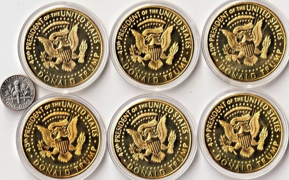 6pcs 2024 US Donald Trump Gold Eagle Collectible Challenge Coin ...