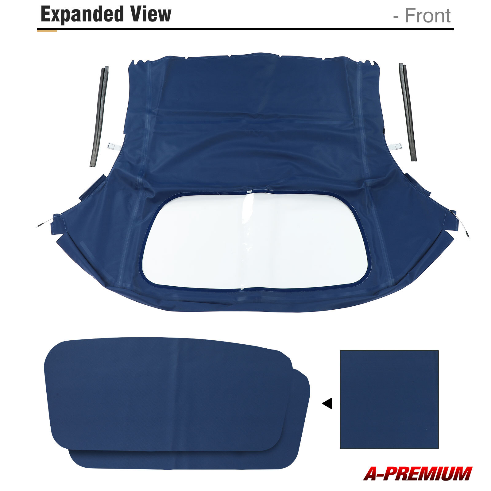 A-Premium Blue Convertible Soft Top & Glass Window for Porsche Boxster ...