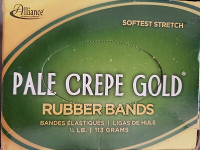 Alliance Rubber Pale Crepe Gold Rubber Band - Size: #12 - 1/16" Length ...