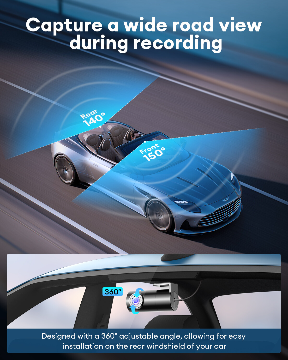 AZDOME 5K M580-2CH Dash Cam Front Rear Car Camera Parking Mode WDR ...