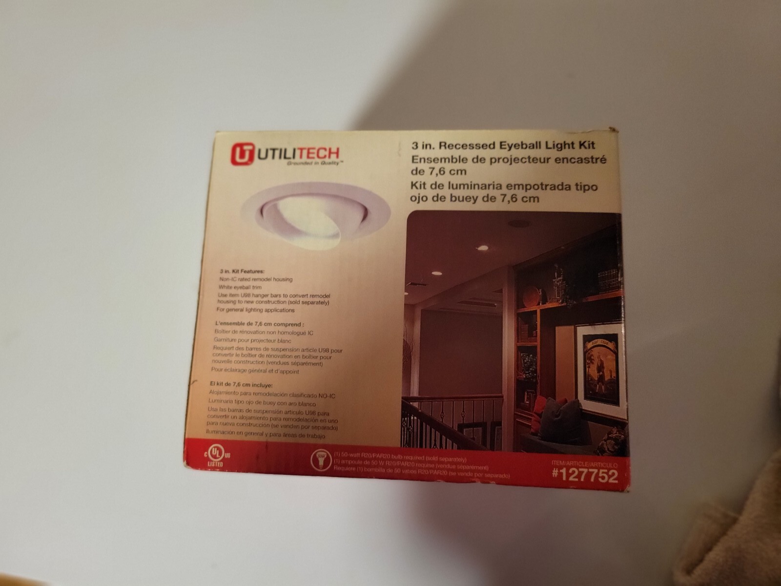 1 -Utilitech 3" White Recessed Eyeball Light Kit Lowes #127752 | eBay