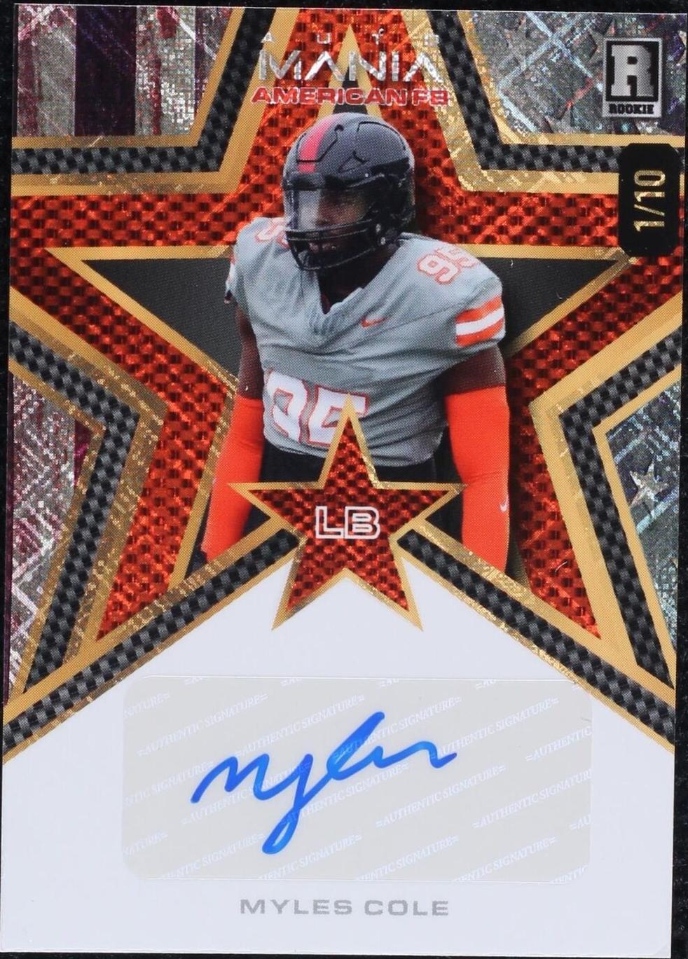 2024 Wild Card Auto Mania American Football - Star Myles Cole #AMAS-MC ...