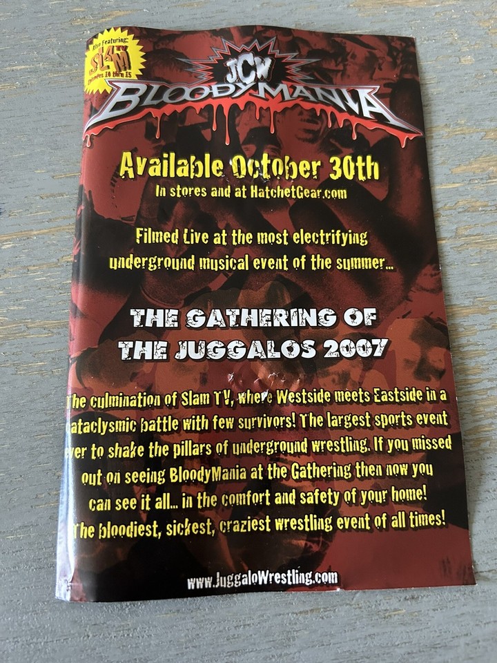 JCW Wrestling - Slam TV Episodes 1-9 DVD ICP Insane Clown Posse Juggalo ...