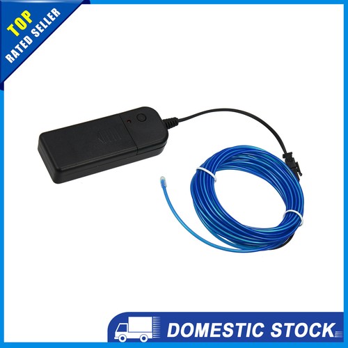 4 Meter/13ft Neon EL Wire String Strip Blue Cold Light Glow String Pack ...