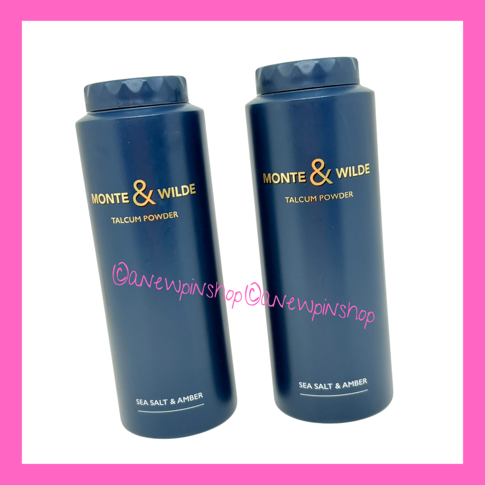 M&S Men Talc Monte & Wilde Talcum Powder Seasalt & Amber 150mg x2 NEW ...